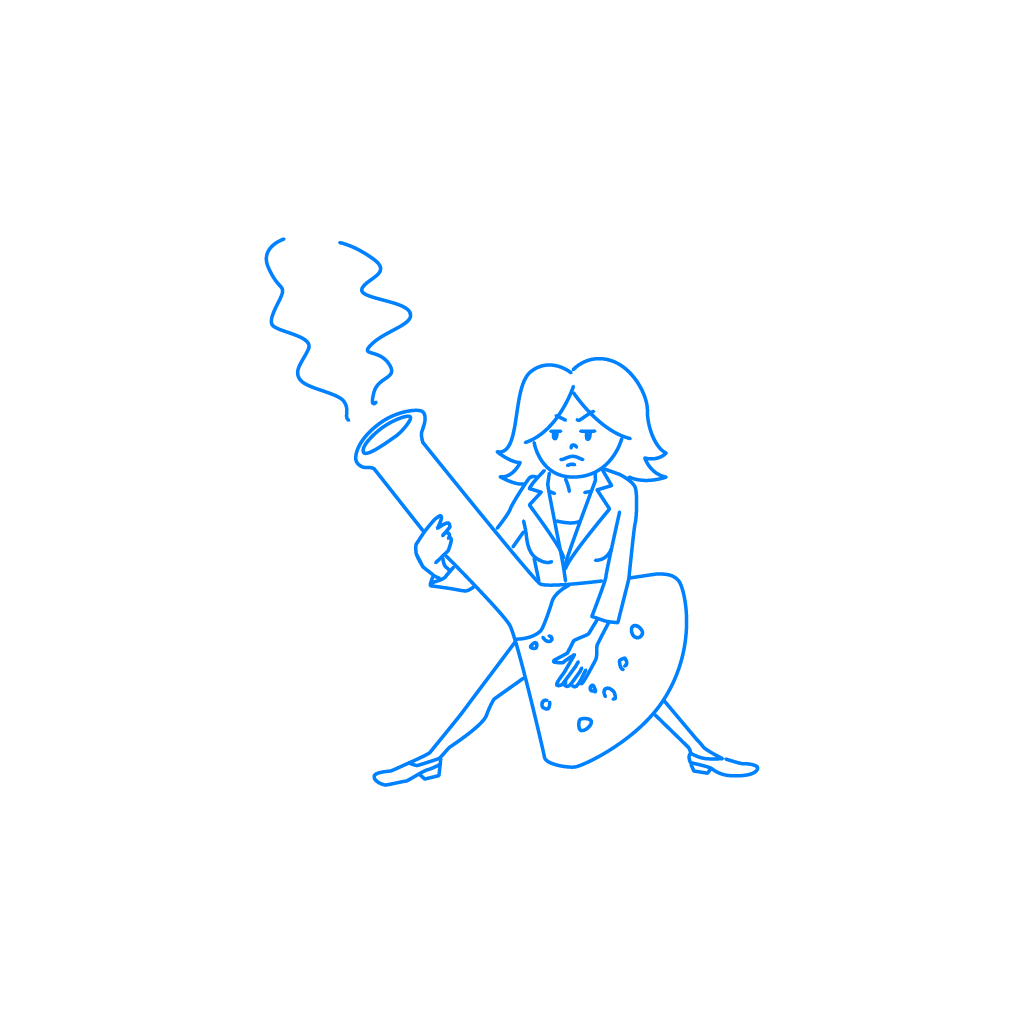 ロックスター風にフラスコを抱える女性の挿絵（イラスト） | SASHIE - 自由に使えるシンプルイラスト | Simple ...