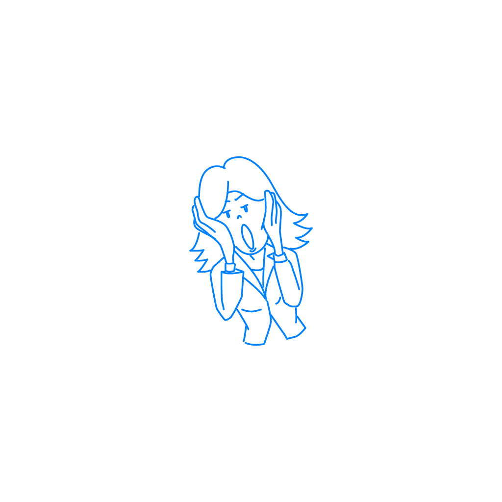 ムンクの叫び風に驚く女性の挿絵（イラスト） | SASHIE - 自由に使えるシンプルイラスト | Simple Illustration ...