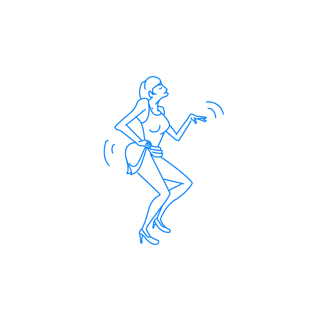 腰をまくりあげて踊る女性の挿絵（イラスト） | SASHIE - 自由に使えるシンプルイラスト | Simple Illustration ...