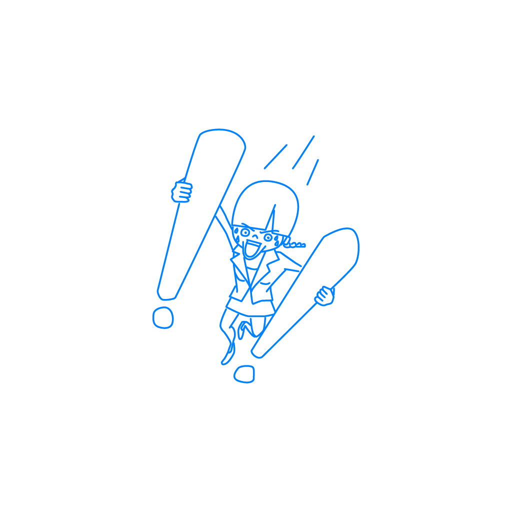 ビックリマークを抱えて走ってくるコミック調の女性の挿絵（イラスト） | SASHIE - 自由に使えるシンプルイラスト | Simple ...